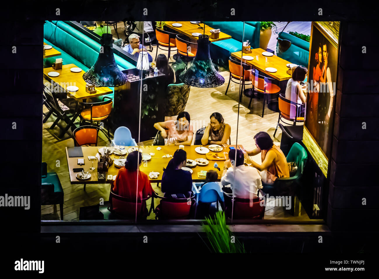 Singapore - Jun 18, 2019: Tapas Club Spanish restaurant in Jewel. Jewel ...