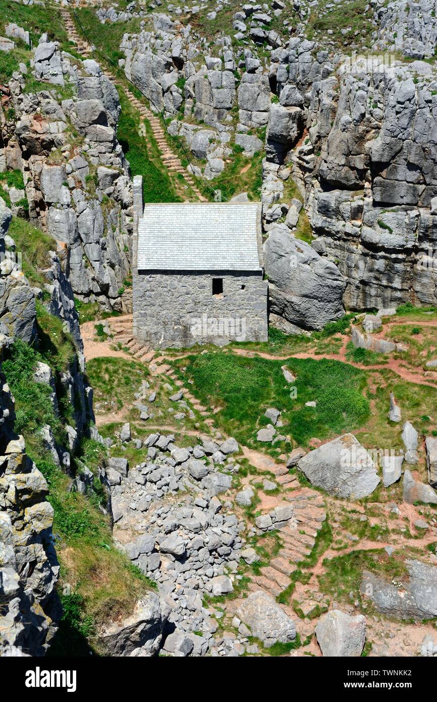 St govan chapel, bosherston hi-res stock photography and images - Alamy