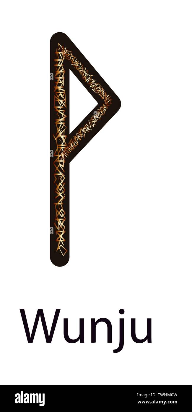 Rune Wunju, Wunyo. Vertical projection. Scandinavian. Elegant gold ...