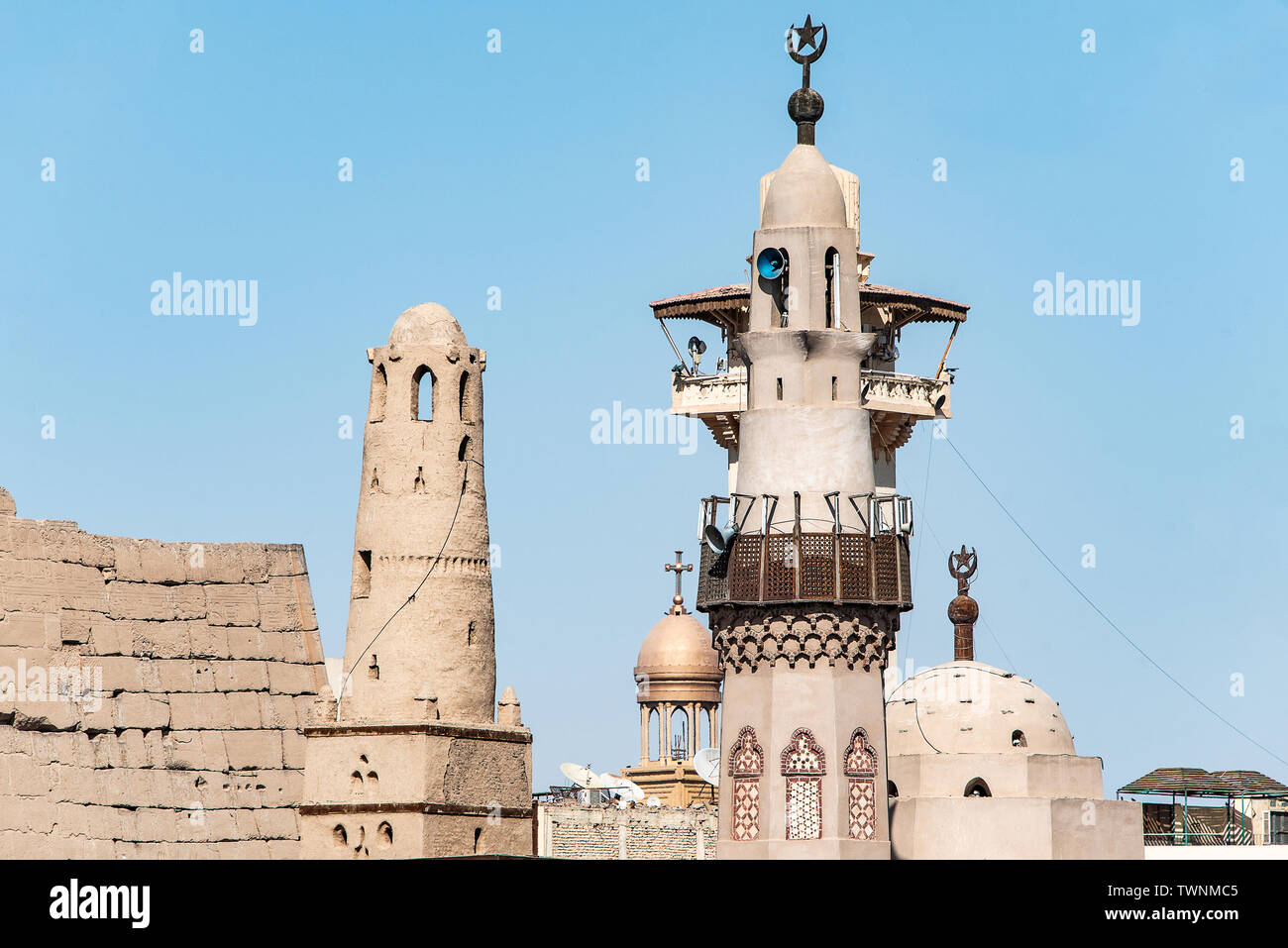 catholic Church and Muslim Mosque Tower religion Symbols together in ...