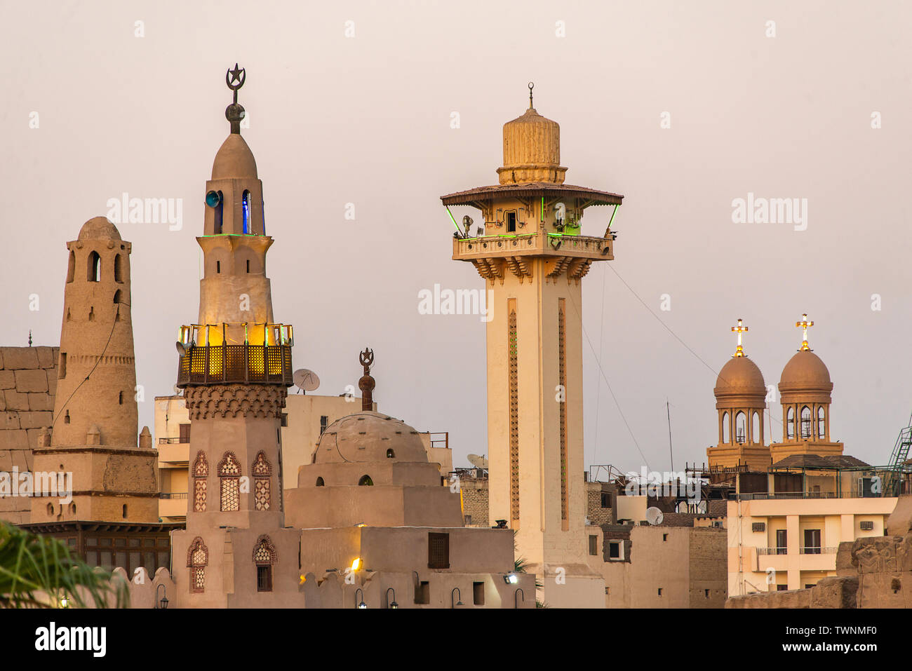 catholic Church and Muslim Mosque Tower religion Symbols together in ...
