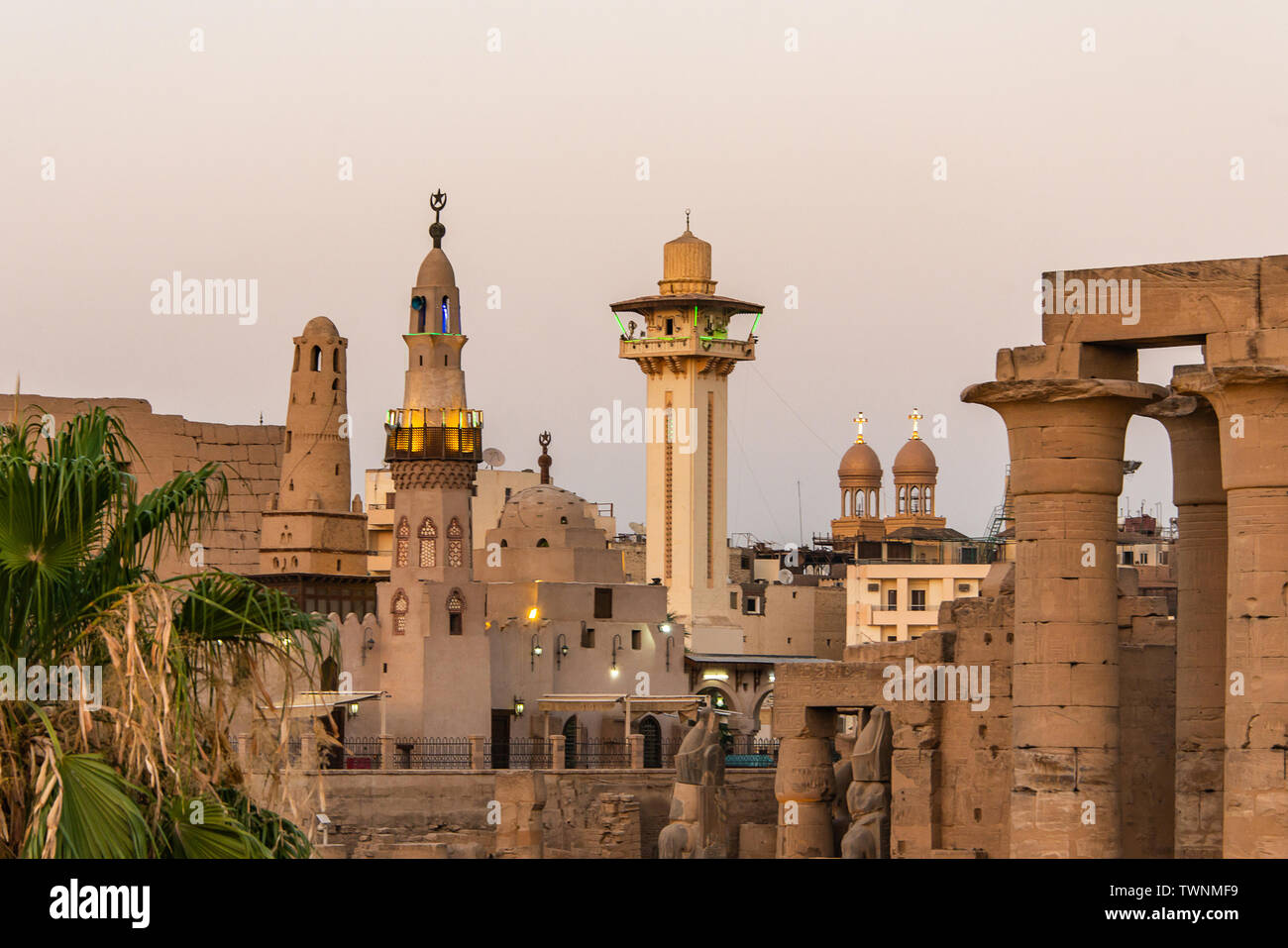 catholic Church and Muslim Mosque Tower religion Symbols together in ...