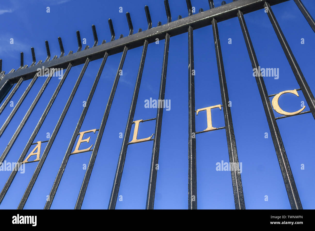 Wimbledon London, UK. 22nd June, 2019. The freshly painted gates with ...