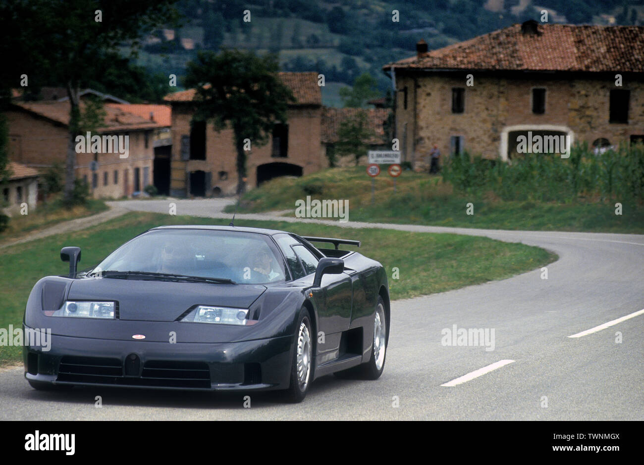 Bugatti EB110 on the road in Italy 1992 Stock Photo - Alamy