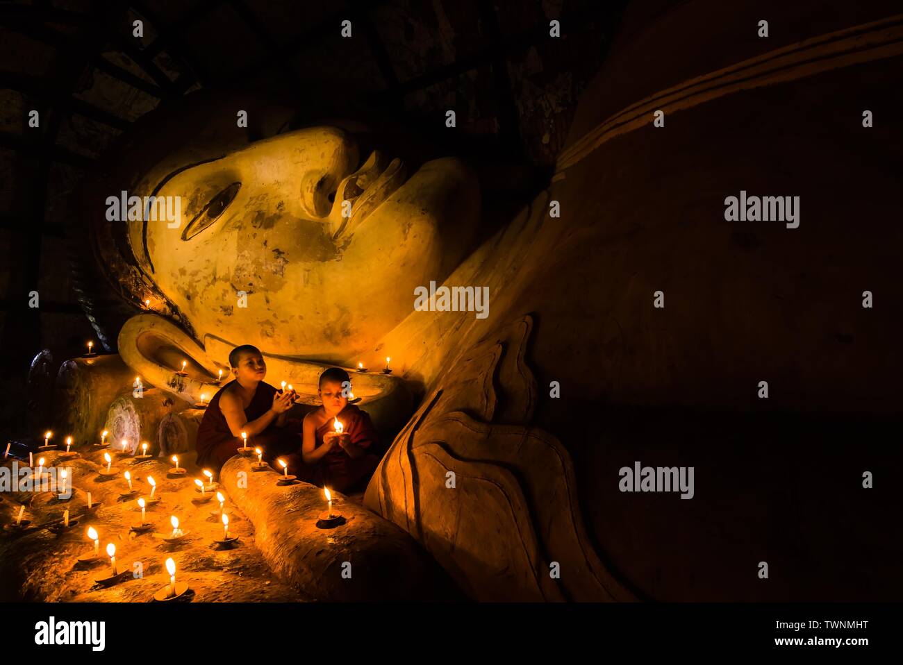 Monks Praying at Monastery Stock Photo - Alamy