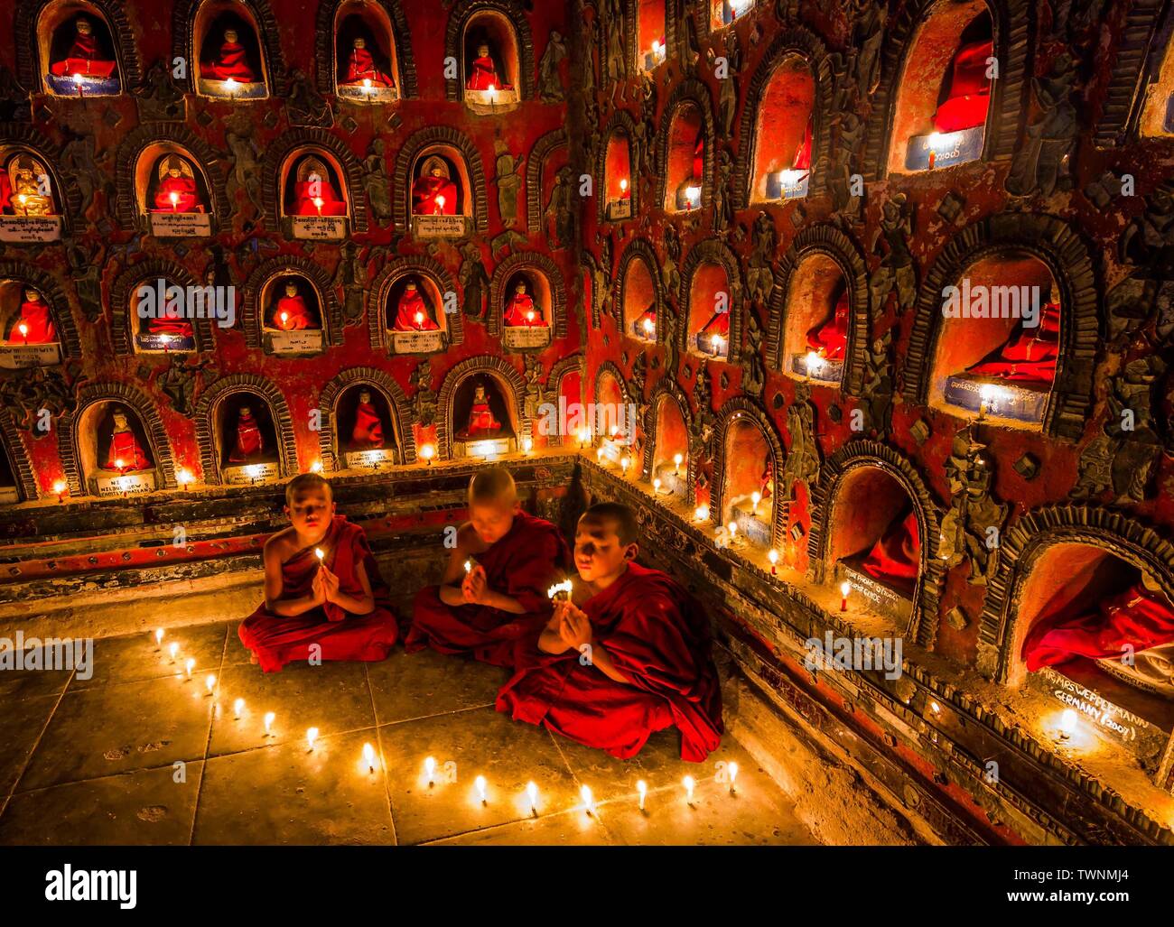Monks Praying at Monastery Stock Photo - Alamy
