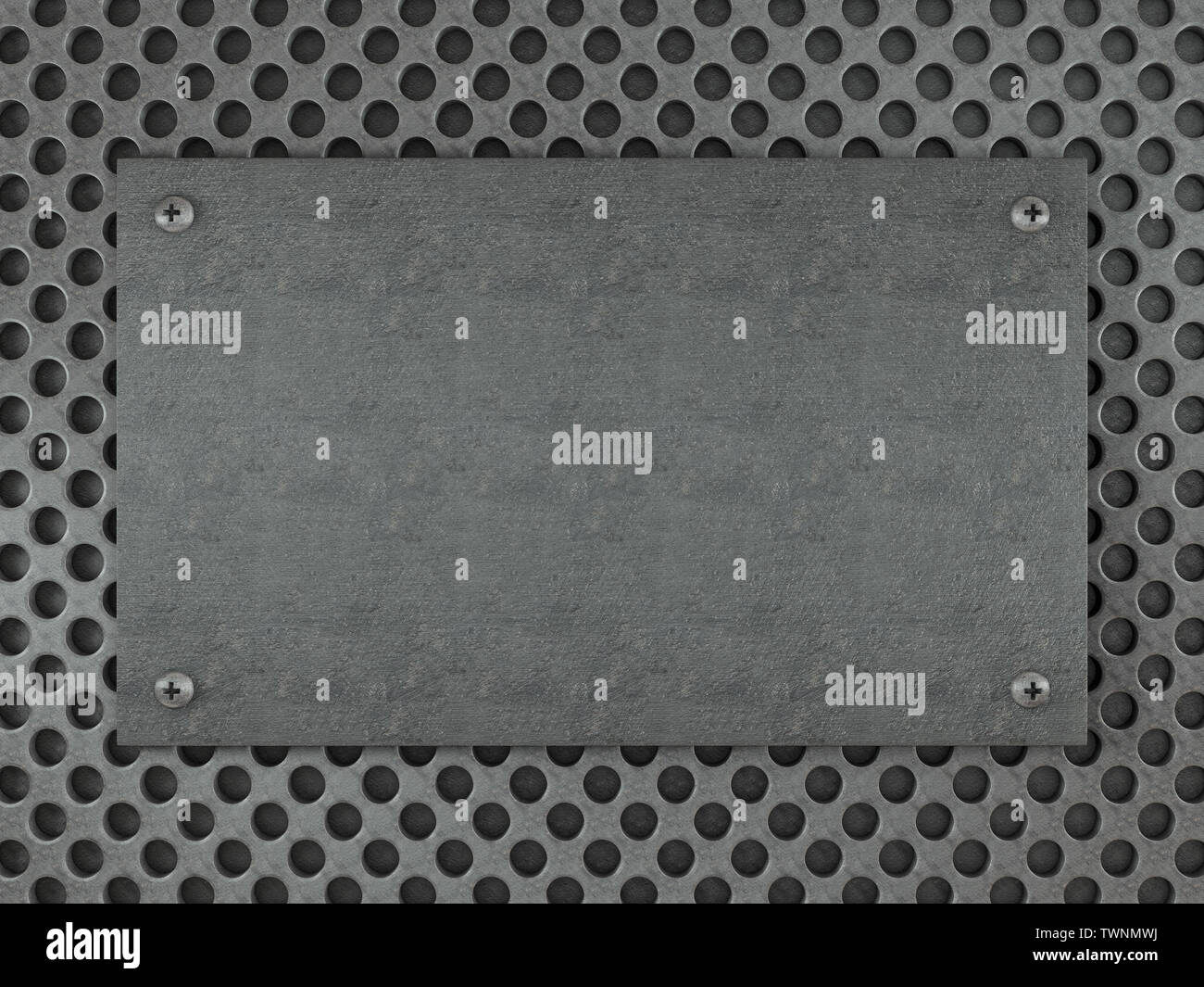 Metal grid with plate pattern background. 3D illustration Stock Photo ...