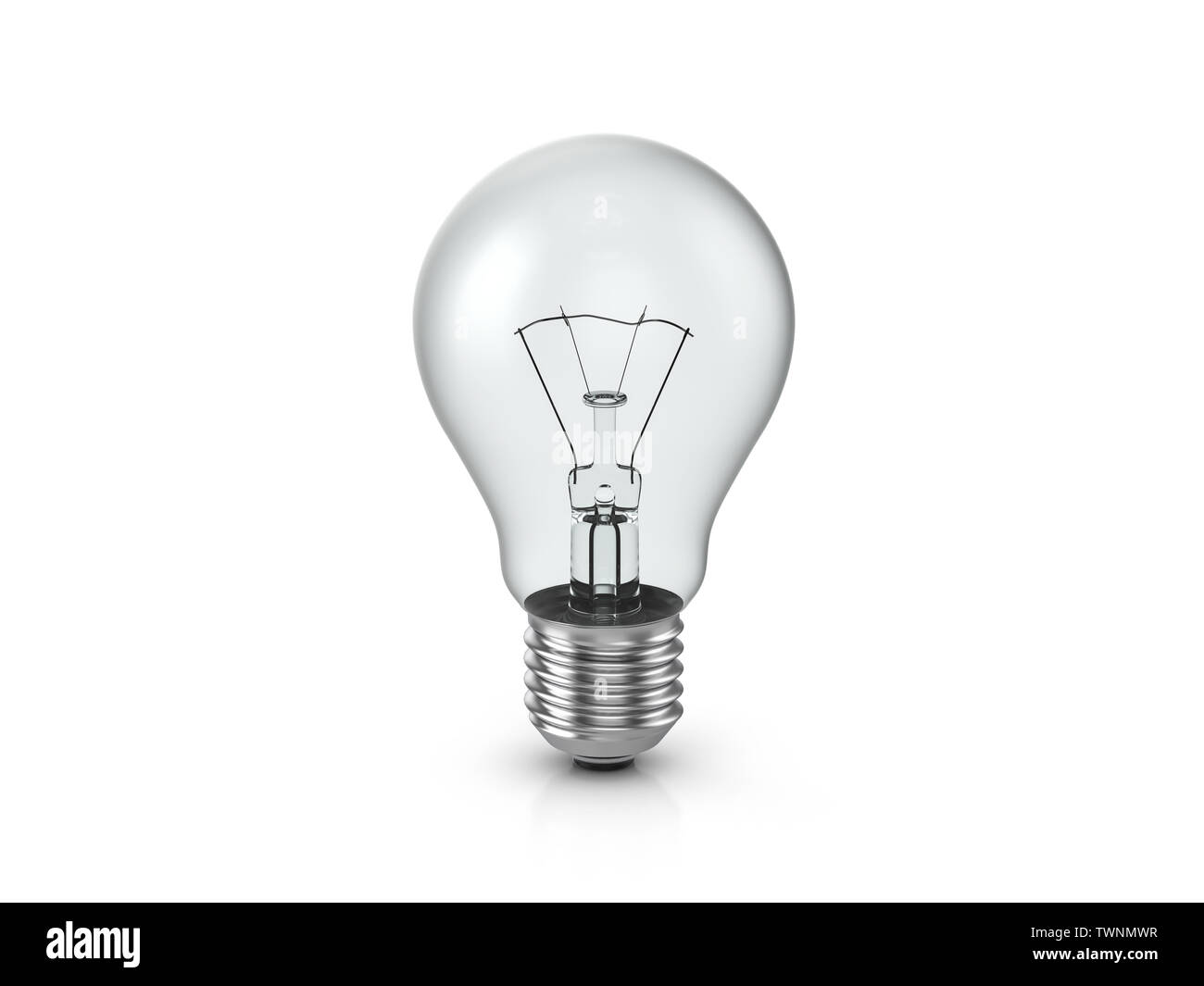 Light bulb on a white background. 3d illustration Stock Photo - Alamy