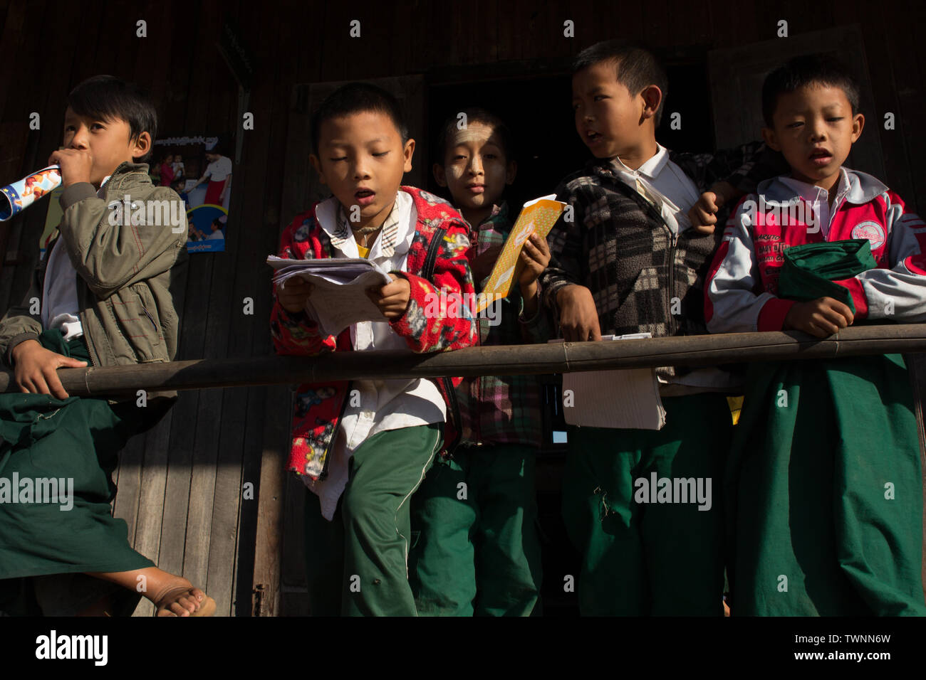 Kids having fun at school Stock Photo - Alamy