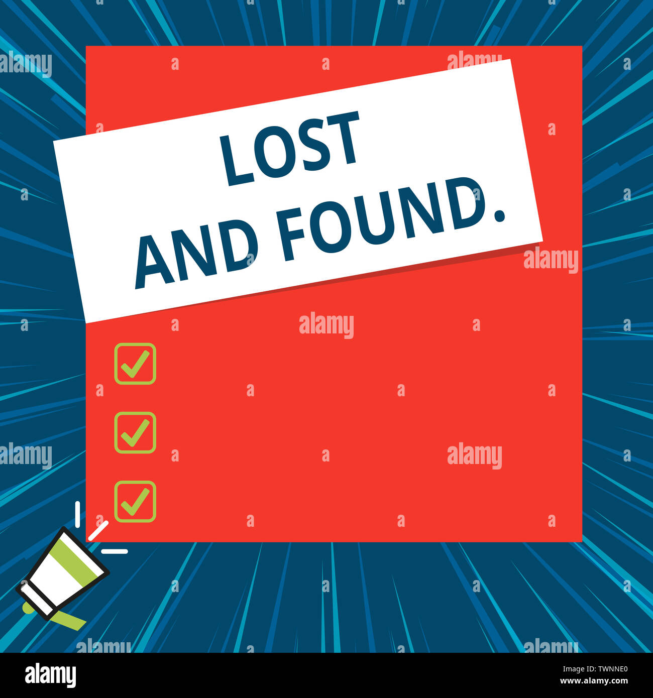 Word writing text Lost And Found. Business photo showcasing a place ...