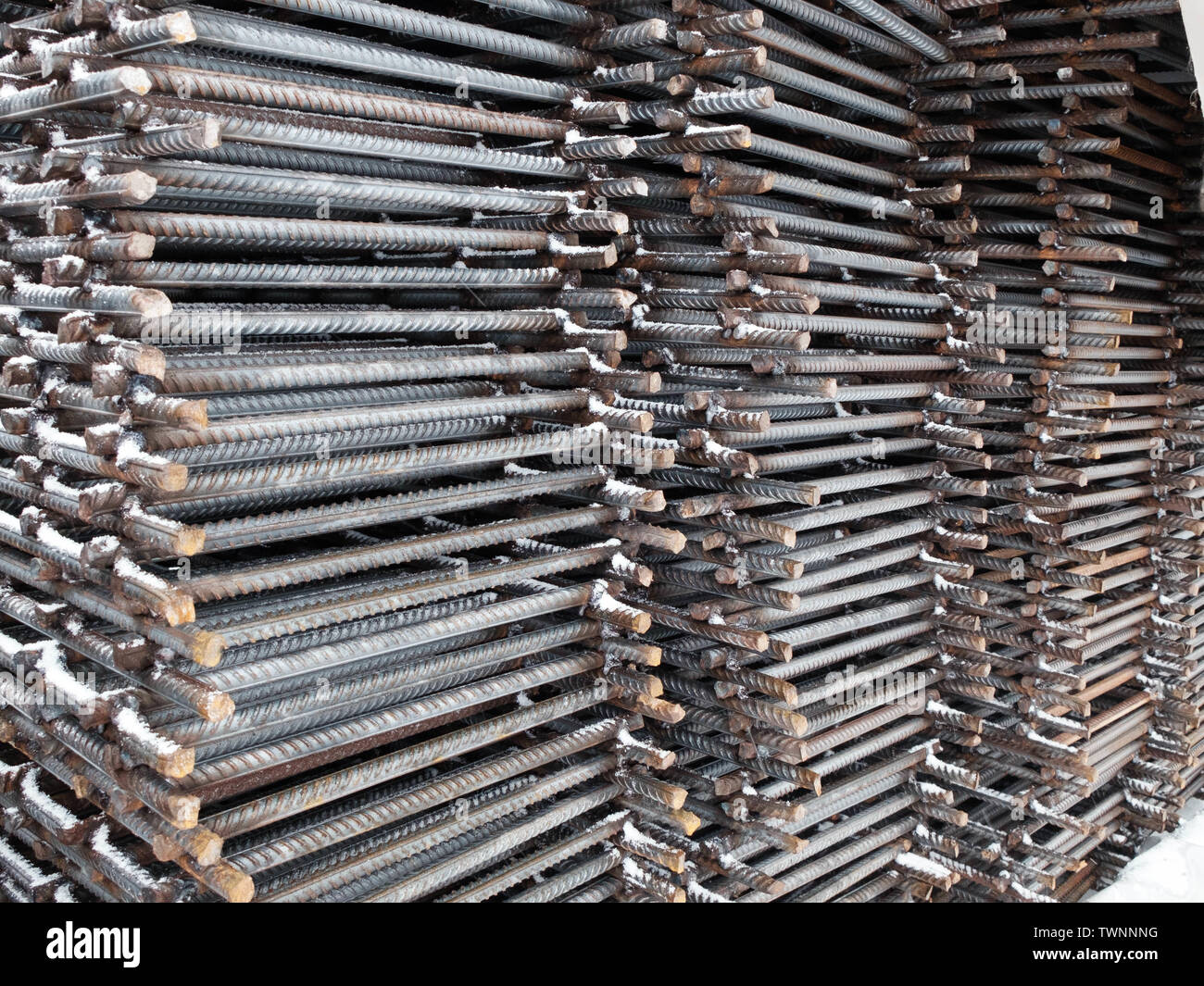 Steel reinforcement workpieces, industrial background, building ...