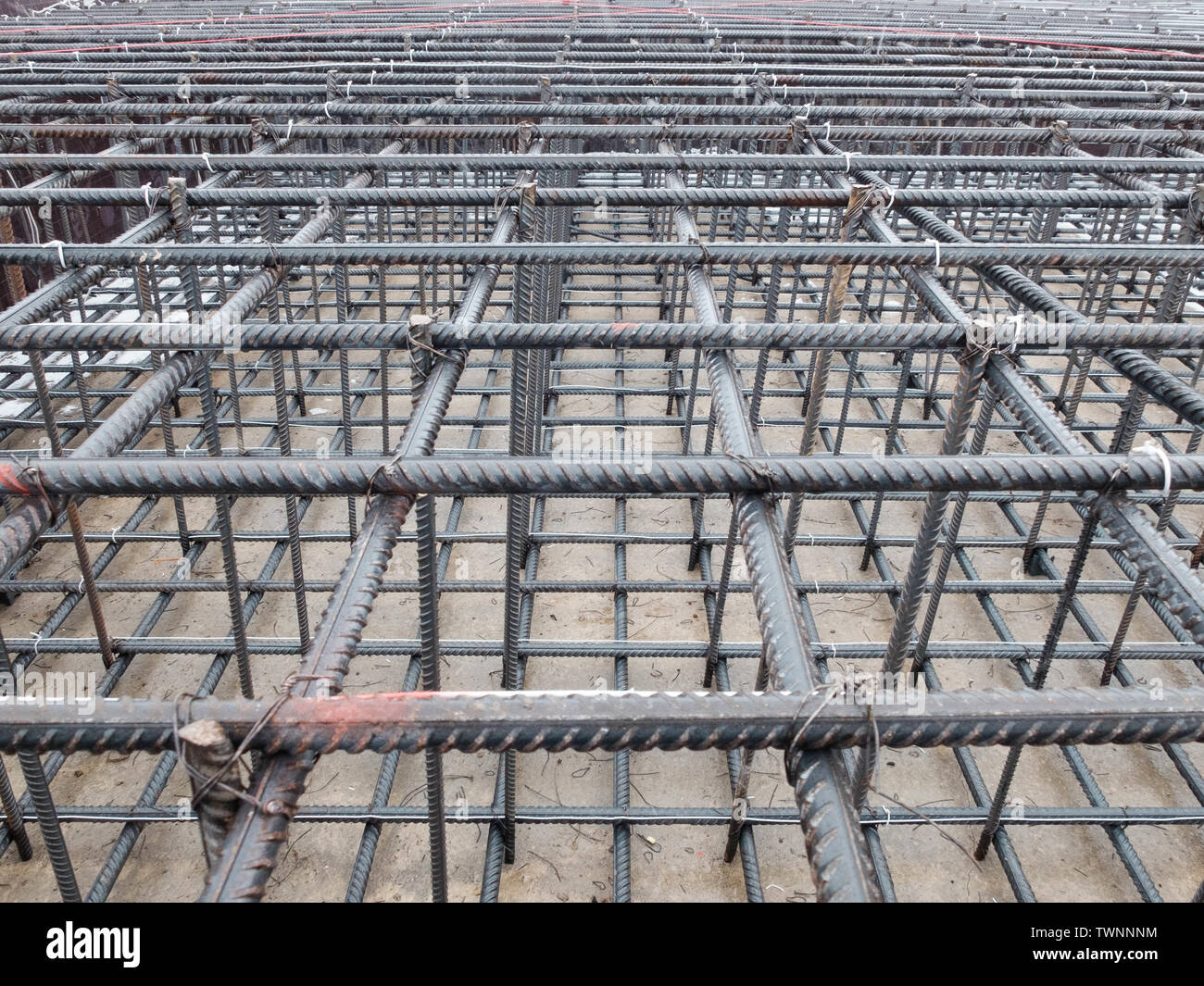 Steel grid of residential building footing reinforcement Stock Photo ...