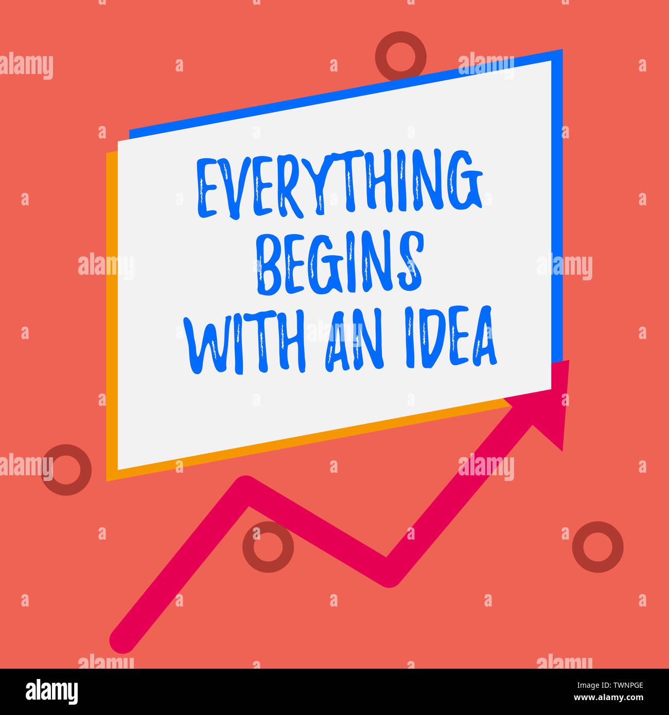 Writing note showing Everything Begins With An Idea. Business concept ...