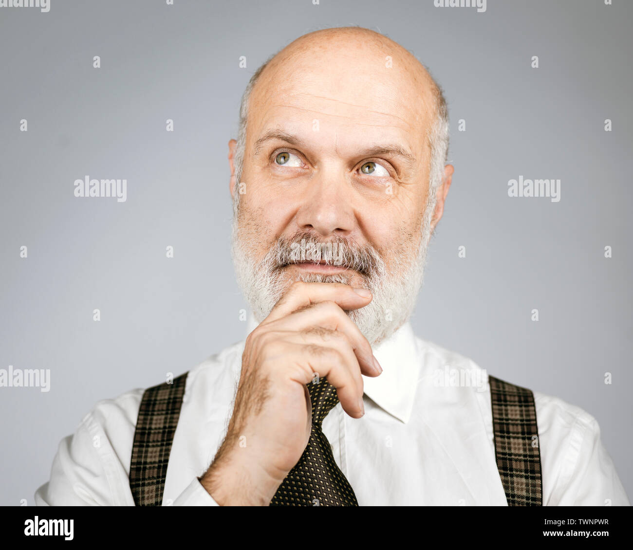 Pensive creative senior old man hi-res stock photography and images - Alamy