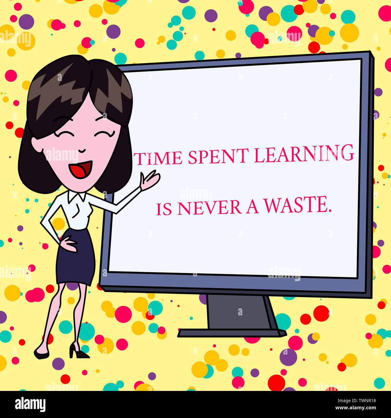 Text sign showing Time Spent Learning Is Never A Waste. Business photo ...