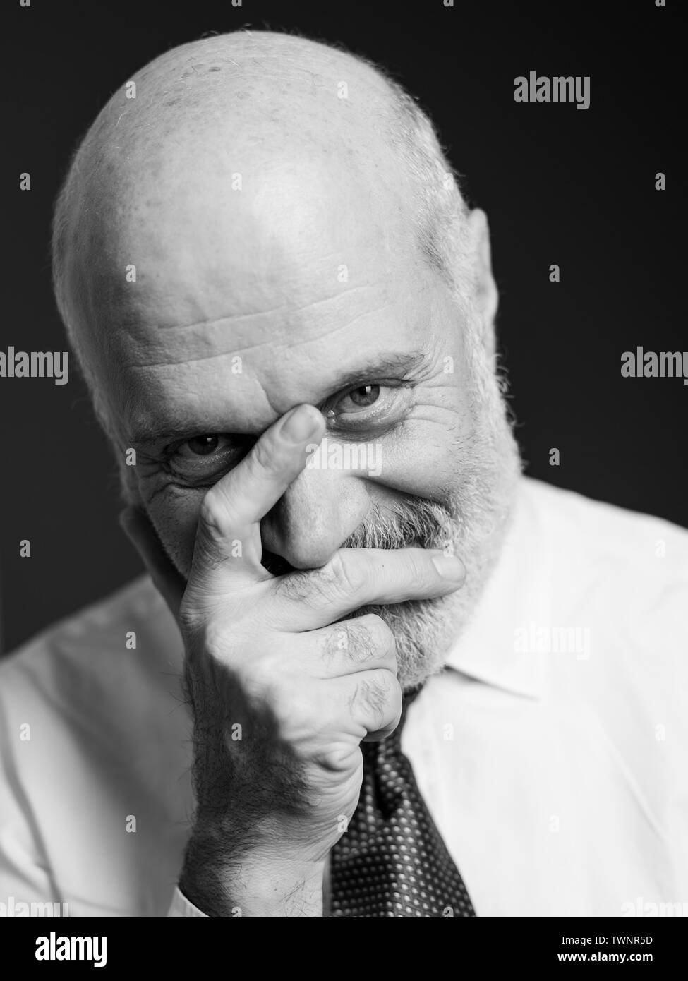 Man posing in office Black and White Stock Photos & Images - Alamy