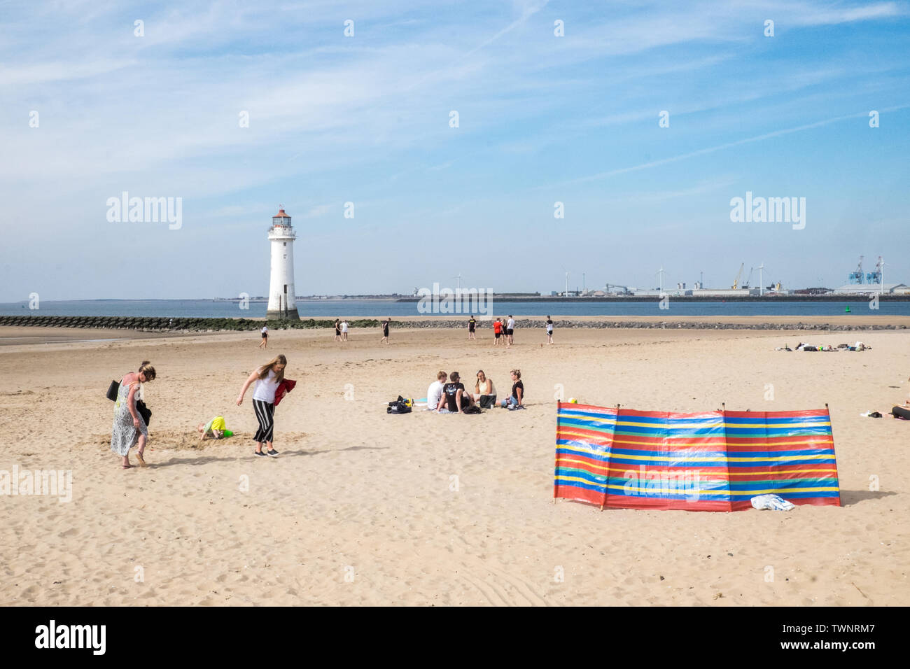 New Brighton,Beach,Wirral,sandy,west,bank,of,River Mersey,Liverpool ...