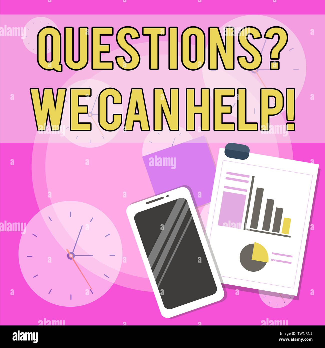 Conceptual hand writing showing Questionsquestion We Can Help. Concept ...