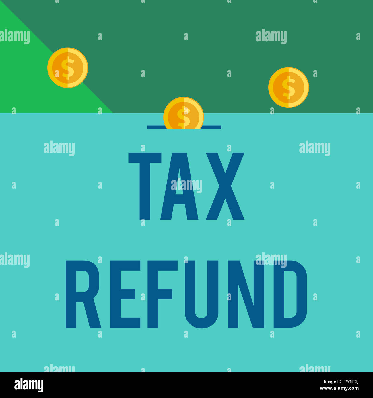 Writing note showing Tax Refund. Business concept for refund on tax ...