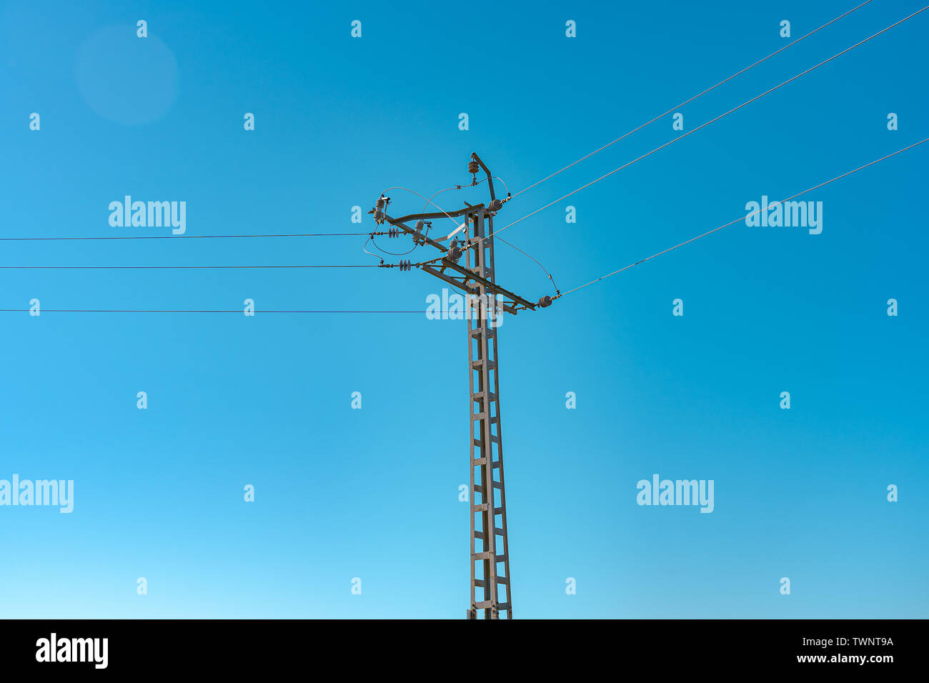 High Tension Electricity Wires. Geometry and lines. High voltage Stock ...