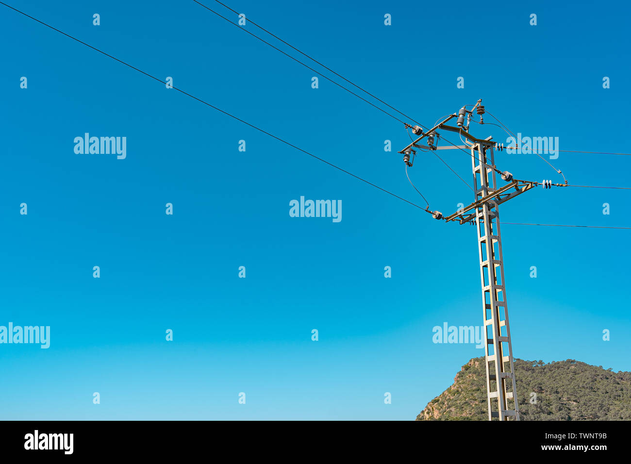High Tension Electricity Wires. Geometry and lines. High voltage Stock ...