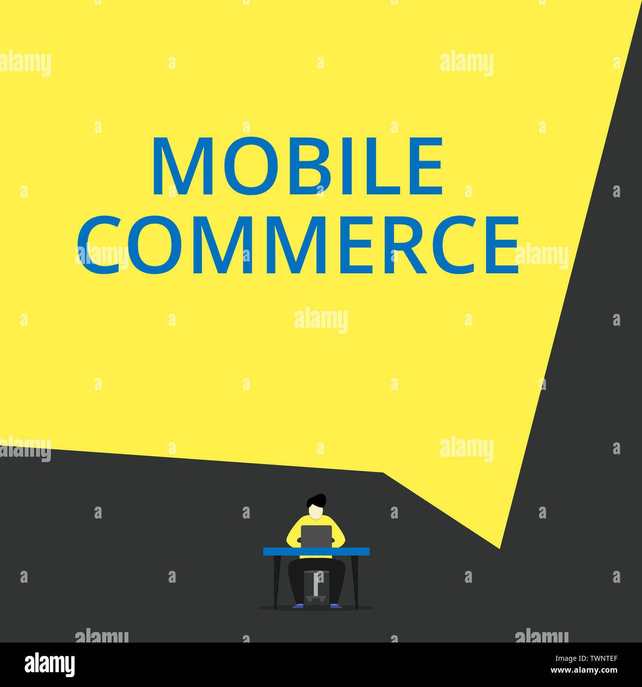 Handwriting Text Mobile Commerce Conceptual Photo Using Mobile Phone