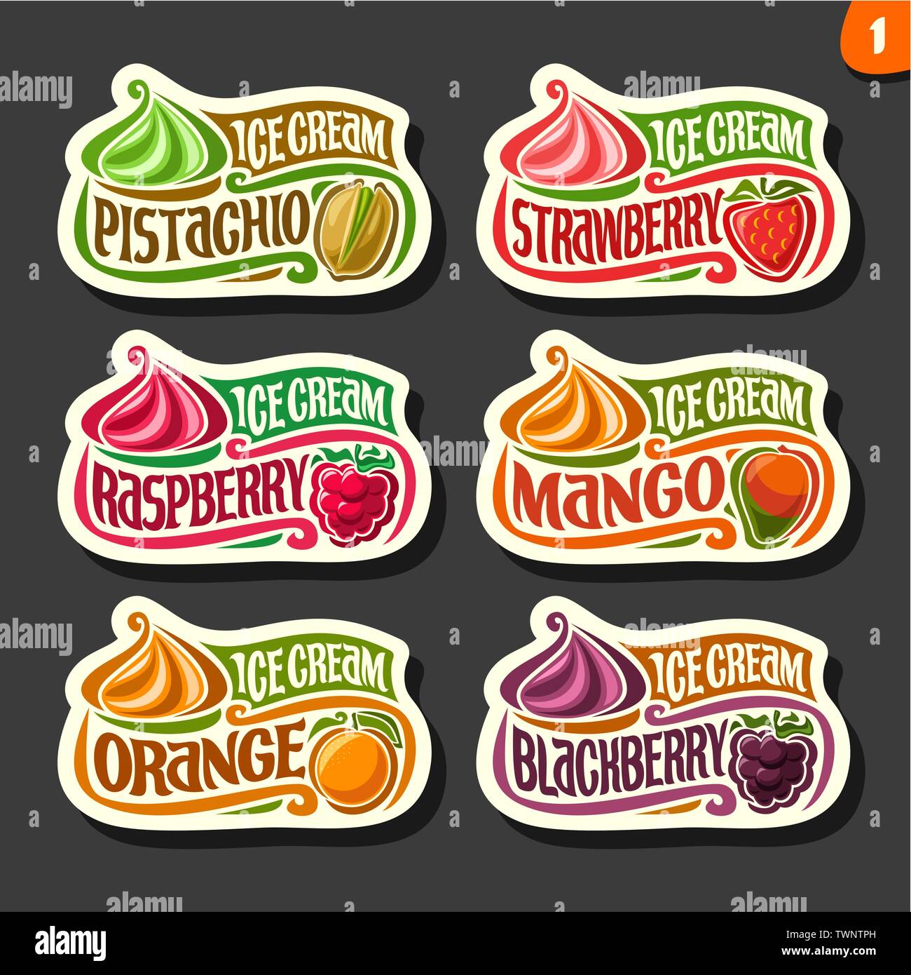 Raspberry icecream Stock Vector Images - Alamy