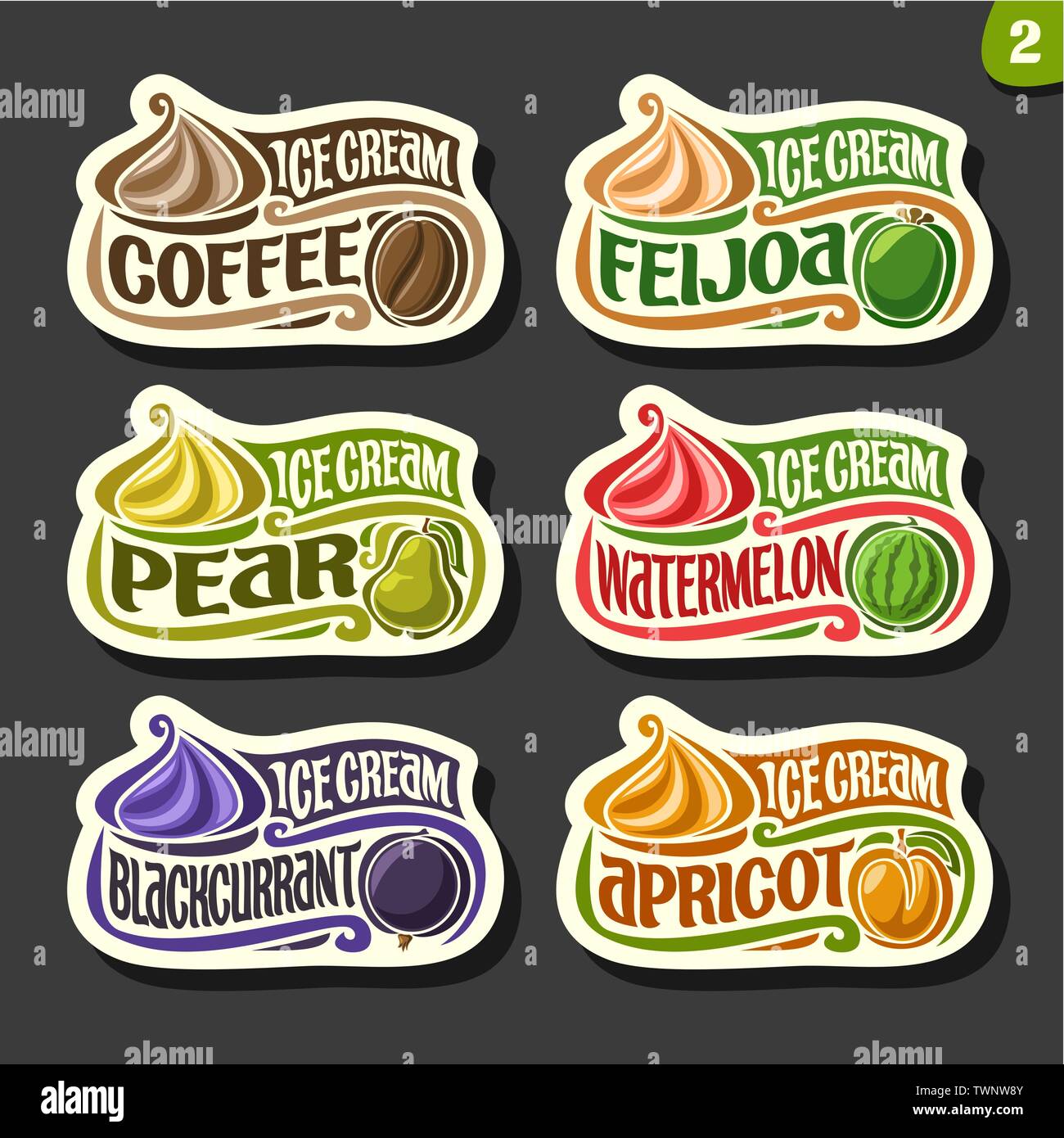 Apricot icecream Stock Vector Images - Alamy