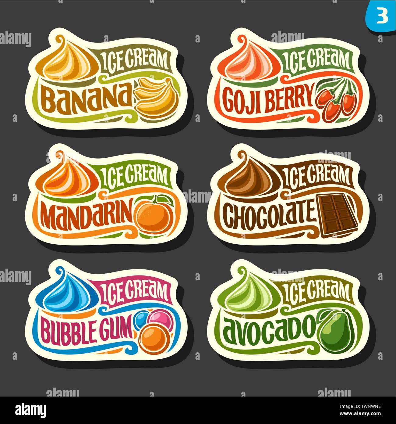 Chocolate ice cream caramel Stock Vector Images - Alamy