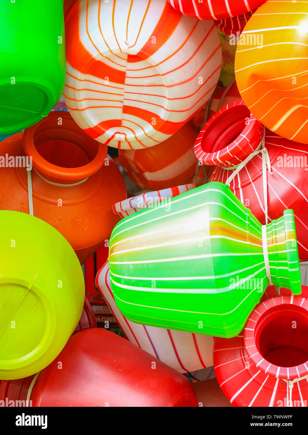 plastic kudam, water container for water storage Stock Photo - Alamy