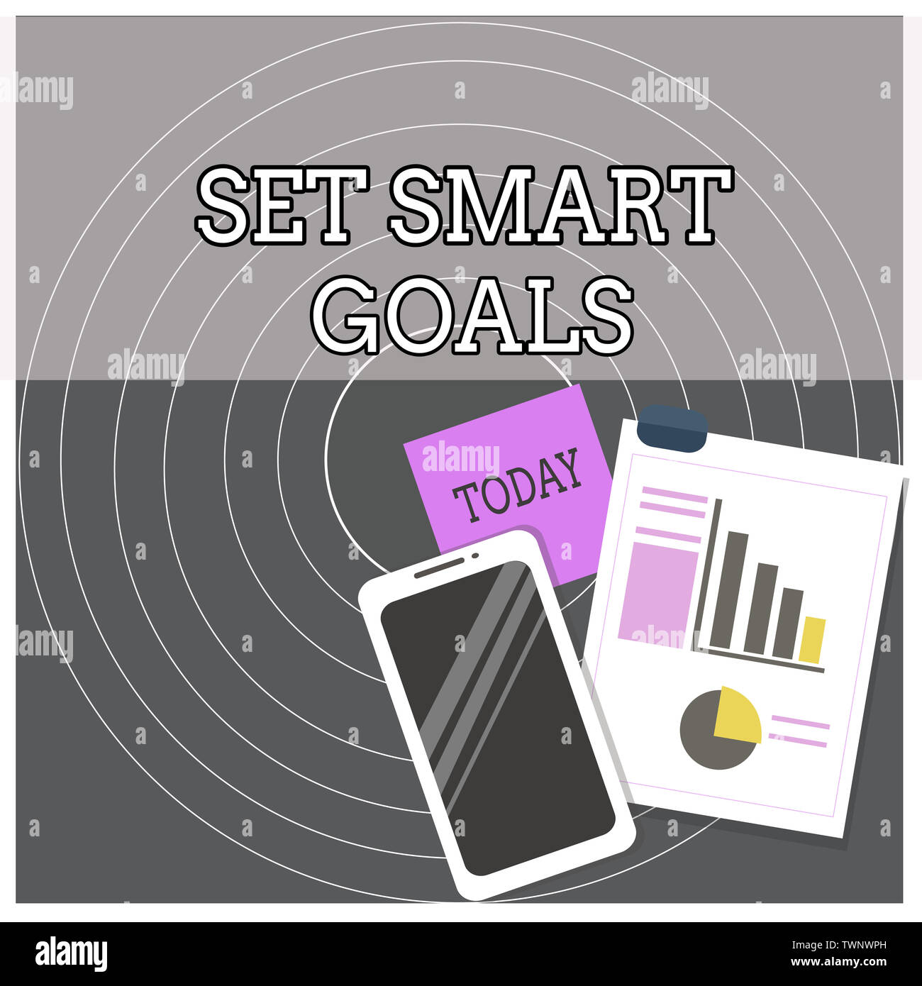 Text sign showing Set Smart Goals. Business photo text giving criteria ...