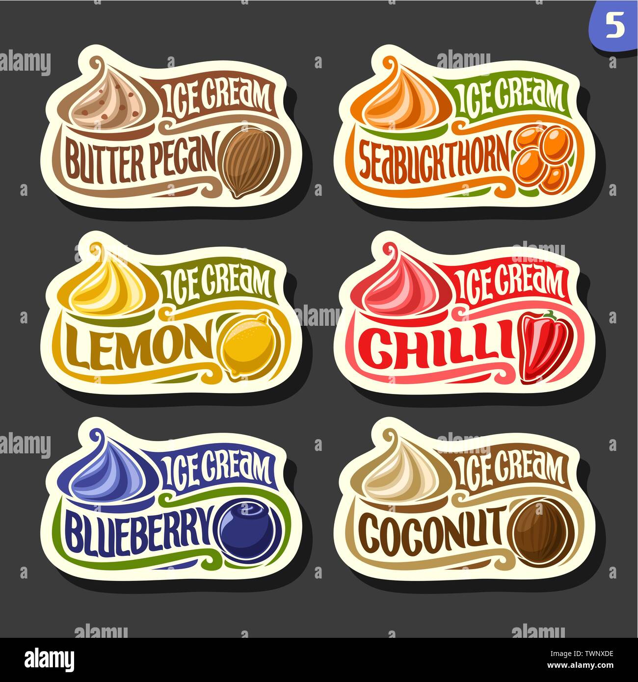 Lemon ice cream cone Stock Vector Images - Alamy