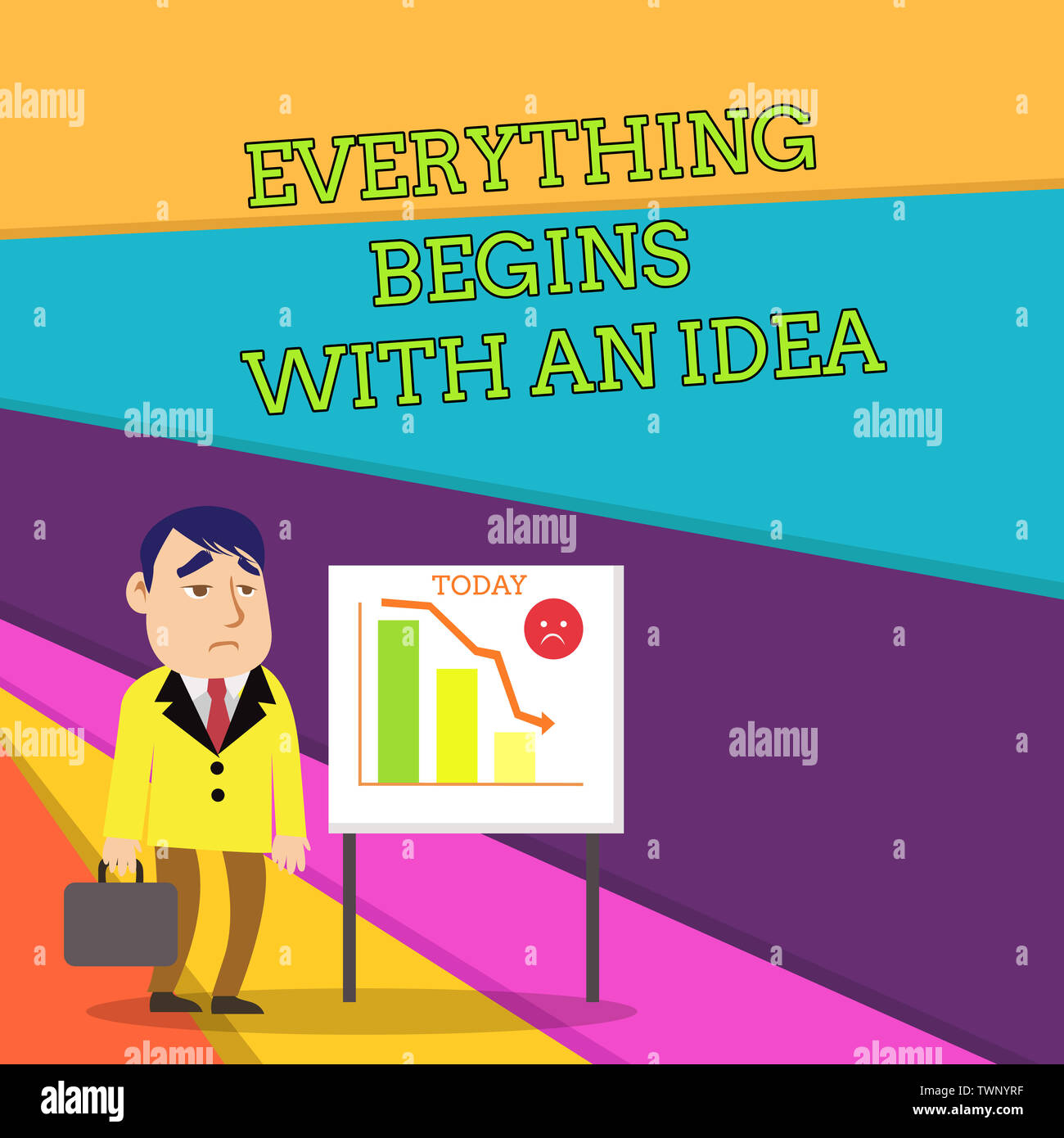 Handwriting text Everything Begins With An Idea. Conceptual photo steps ...