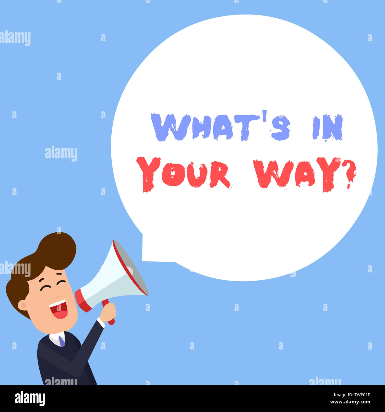 Writing note showing What S Is In Your Way question. Business concept ...