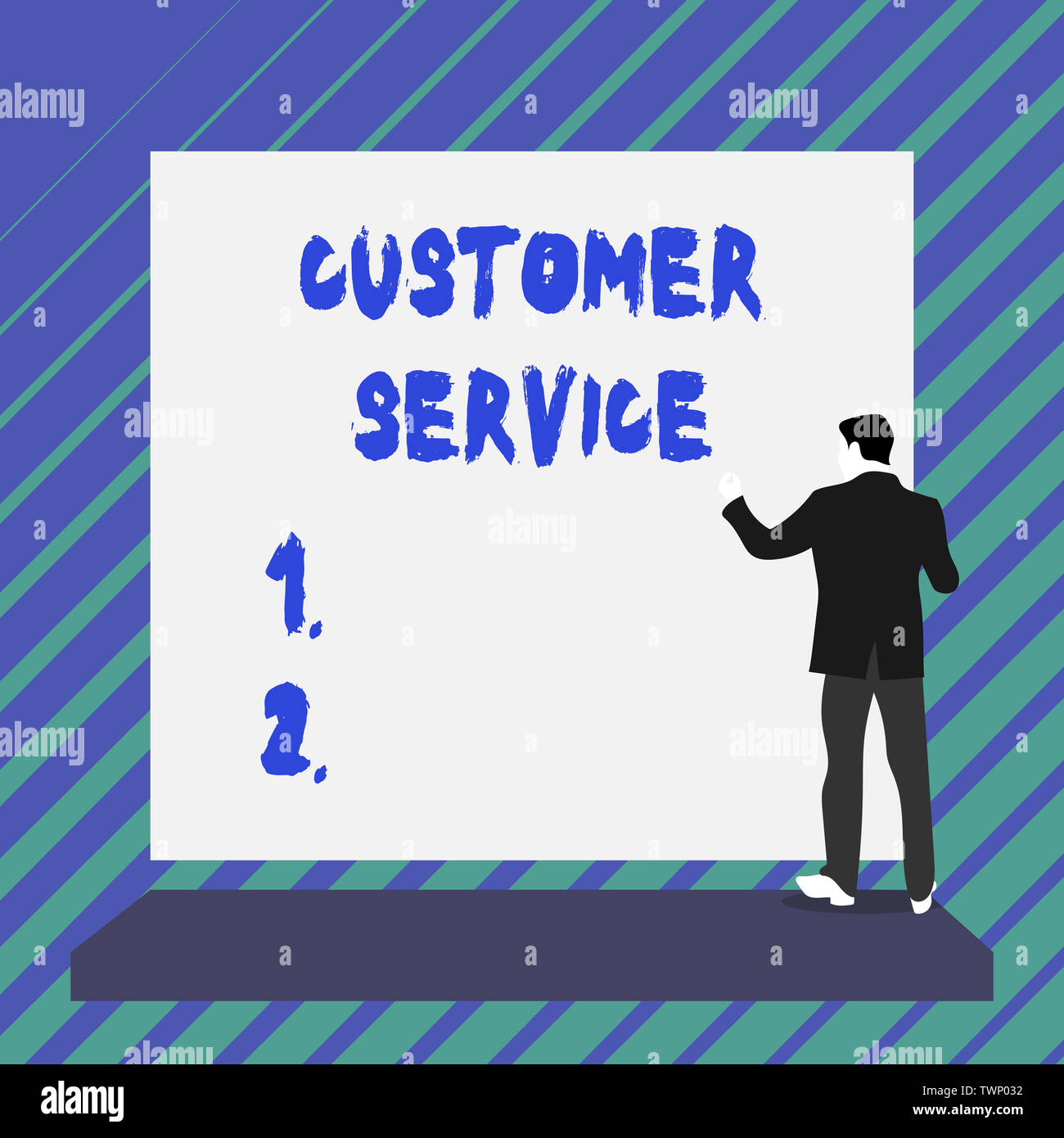 Writing note showing Customer Service. Business concept for process of ...