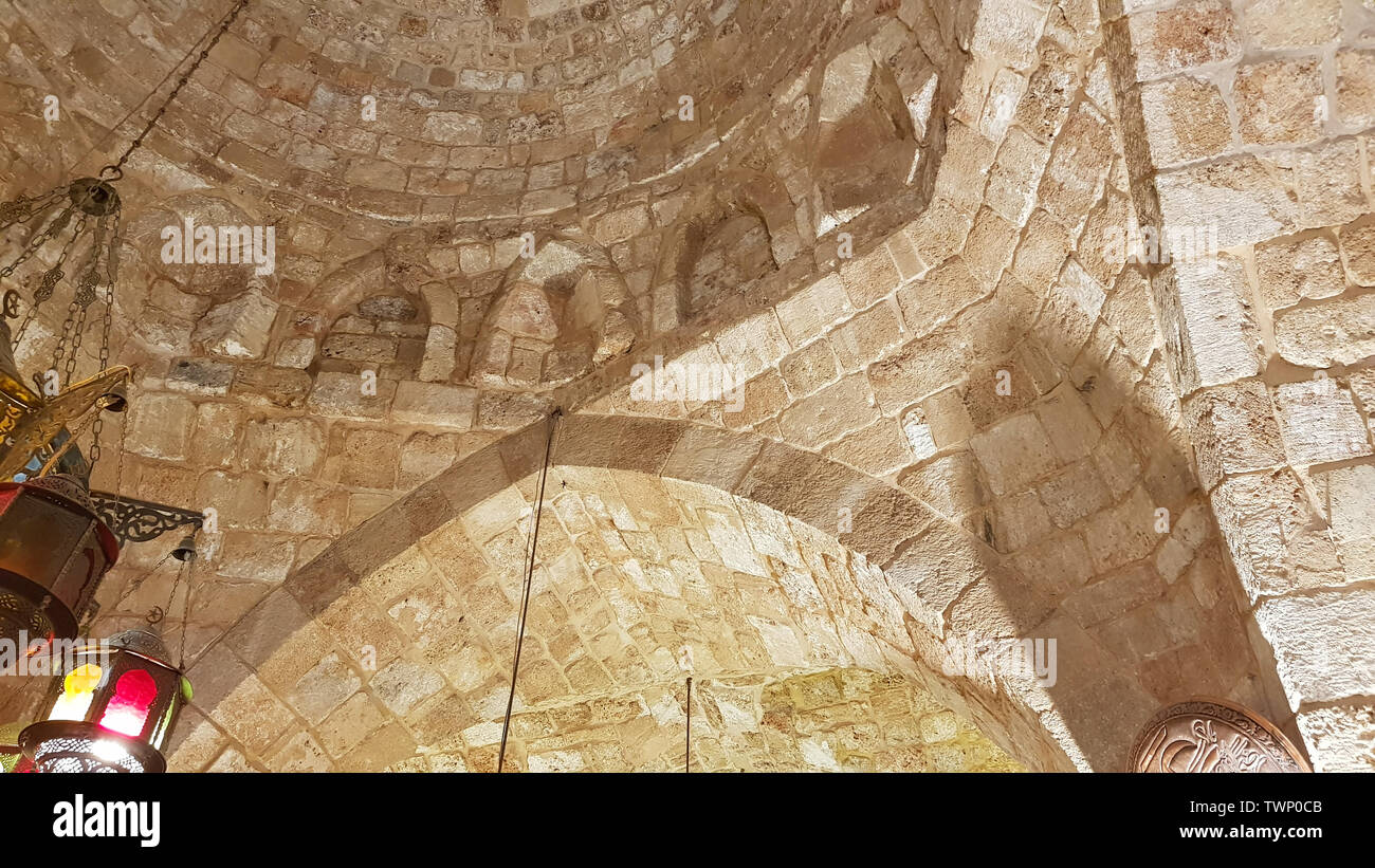 Interior of the Crusader castle of Tripoli or Citadel of Raymond de ...