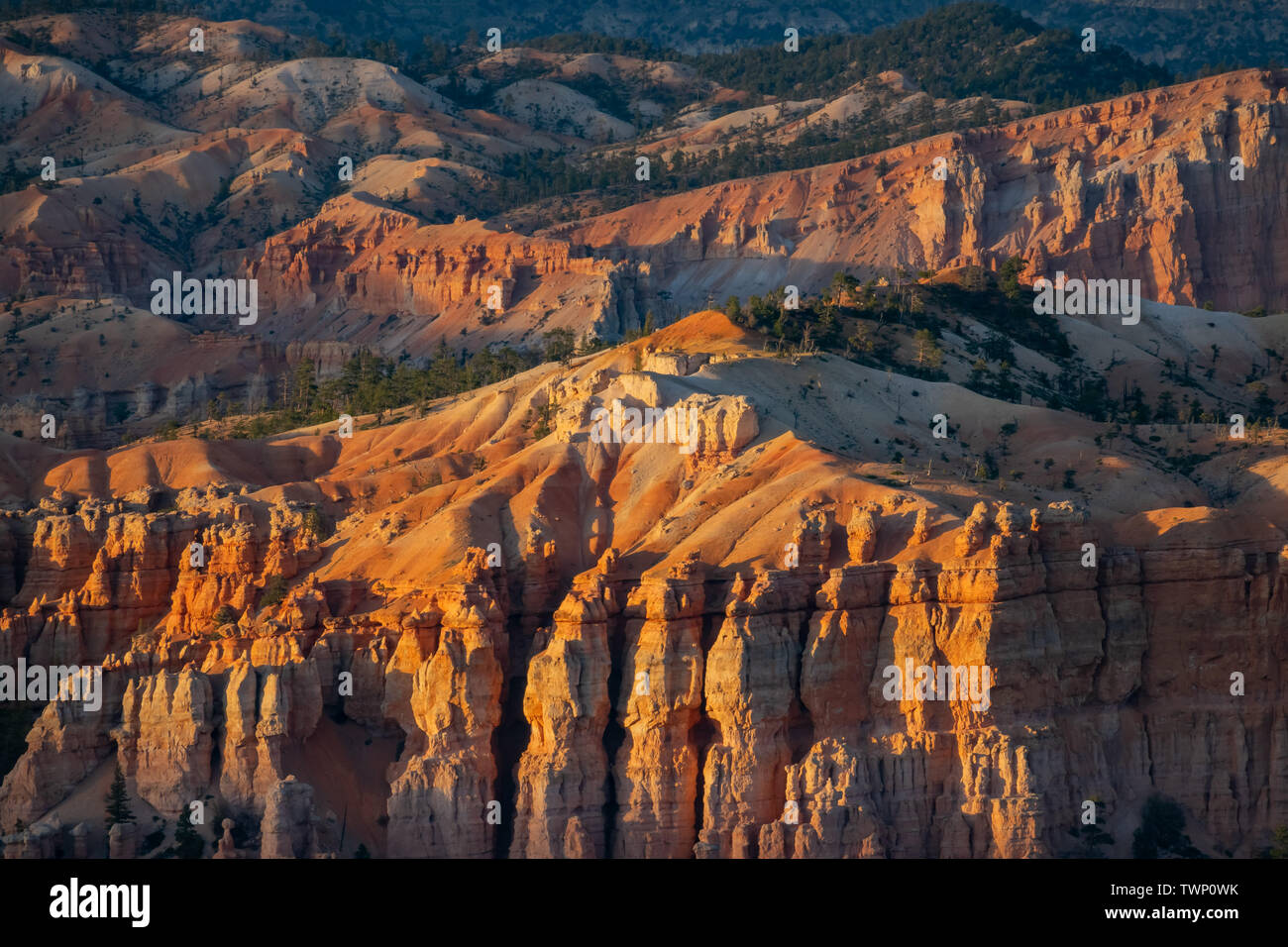 Beautiful sunset view of the Bryce Canyon National Park at Bryce Point ...