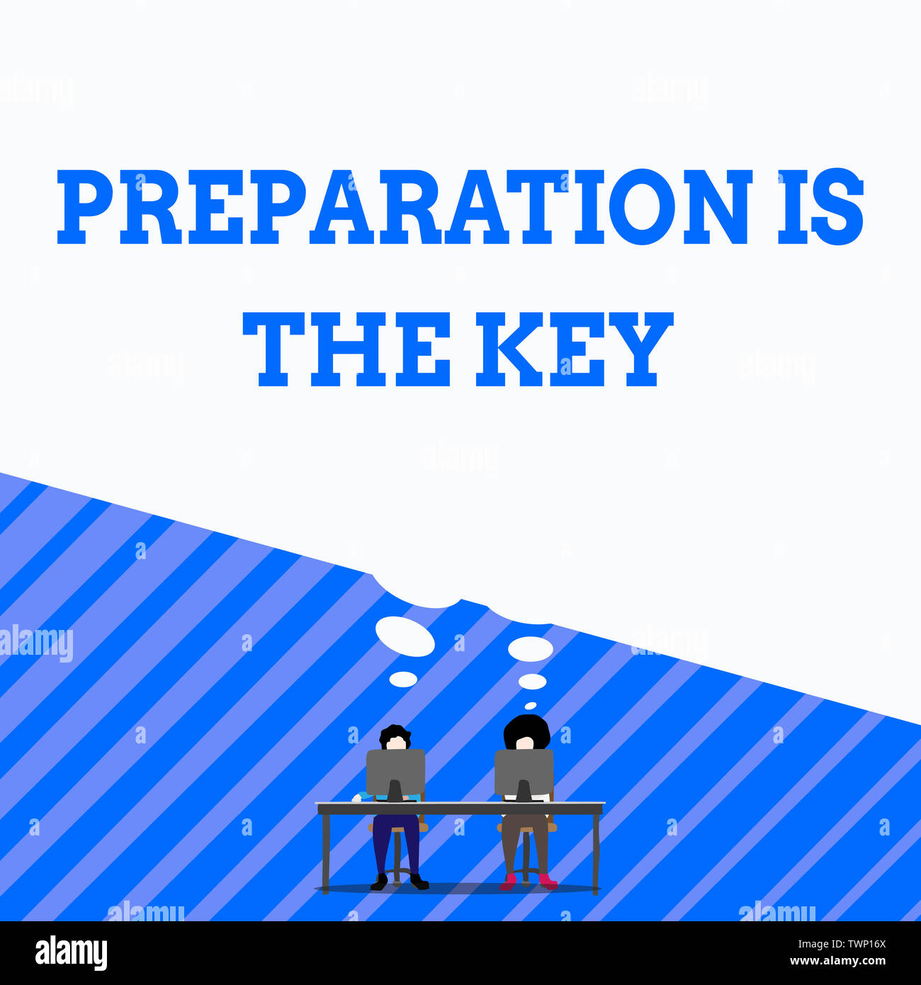 Writing note showing Preparation Is The Key. Business concept for it ...