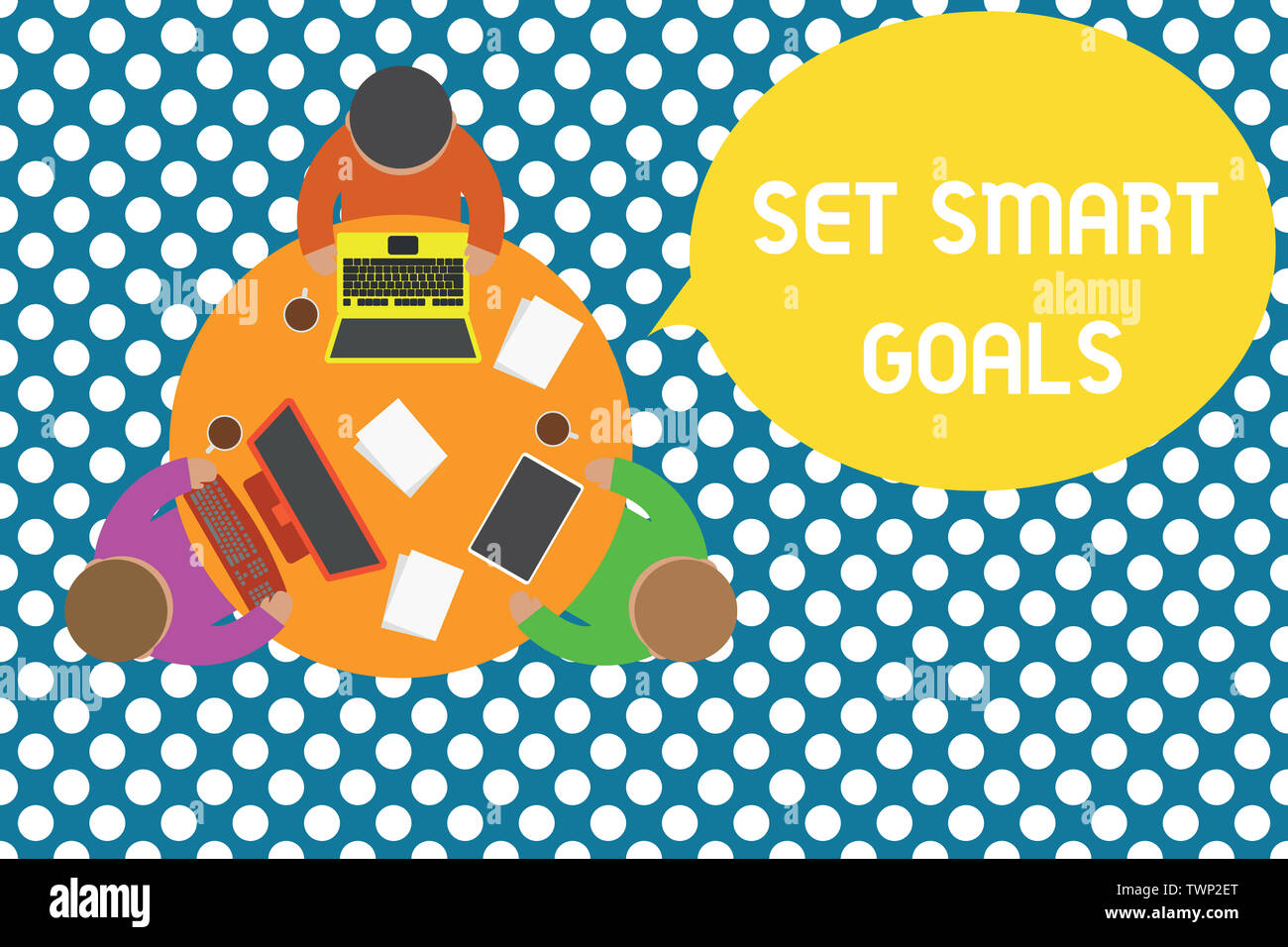 Conceptual hand writing showing Set Smart Goals. Concept meaning giving ...