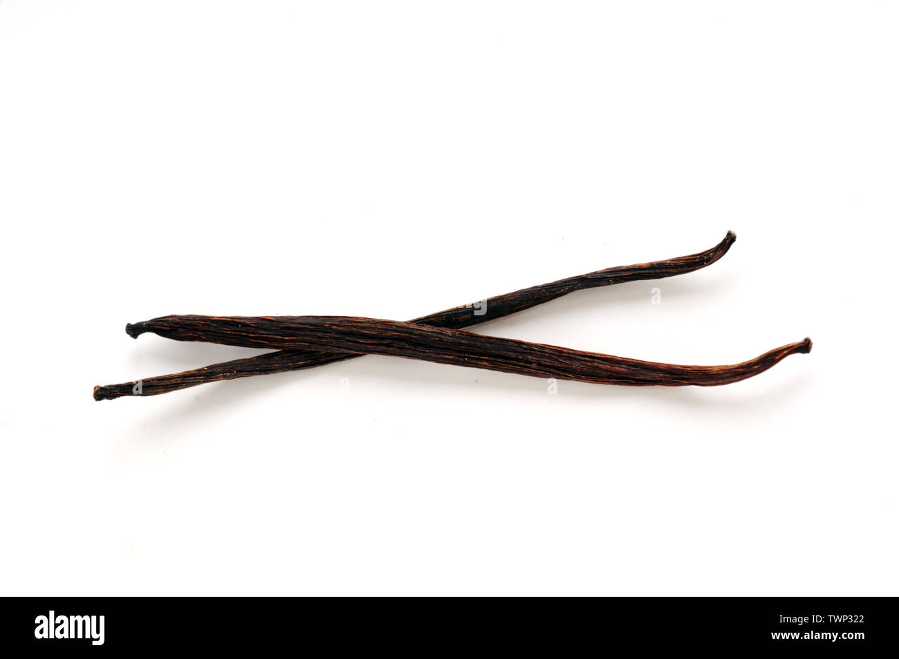 Vanilla stick on white background Stock Photo - Alamy