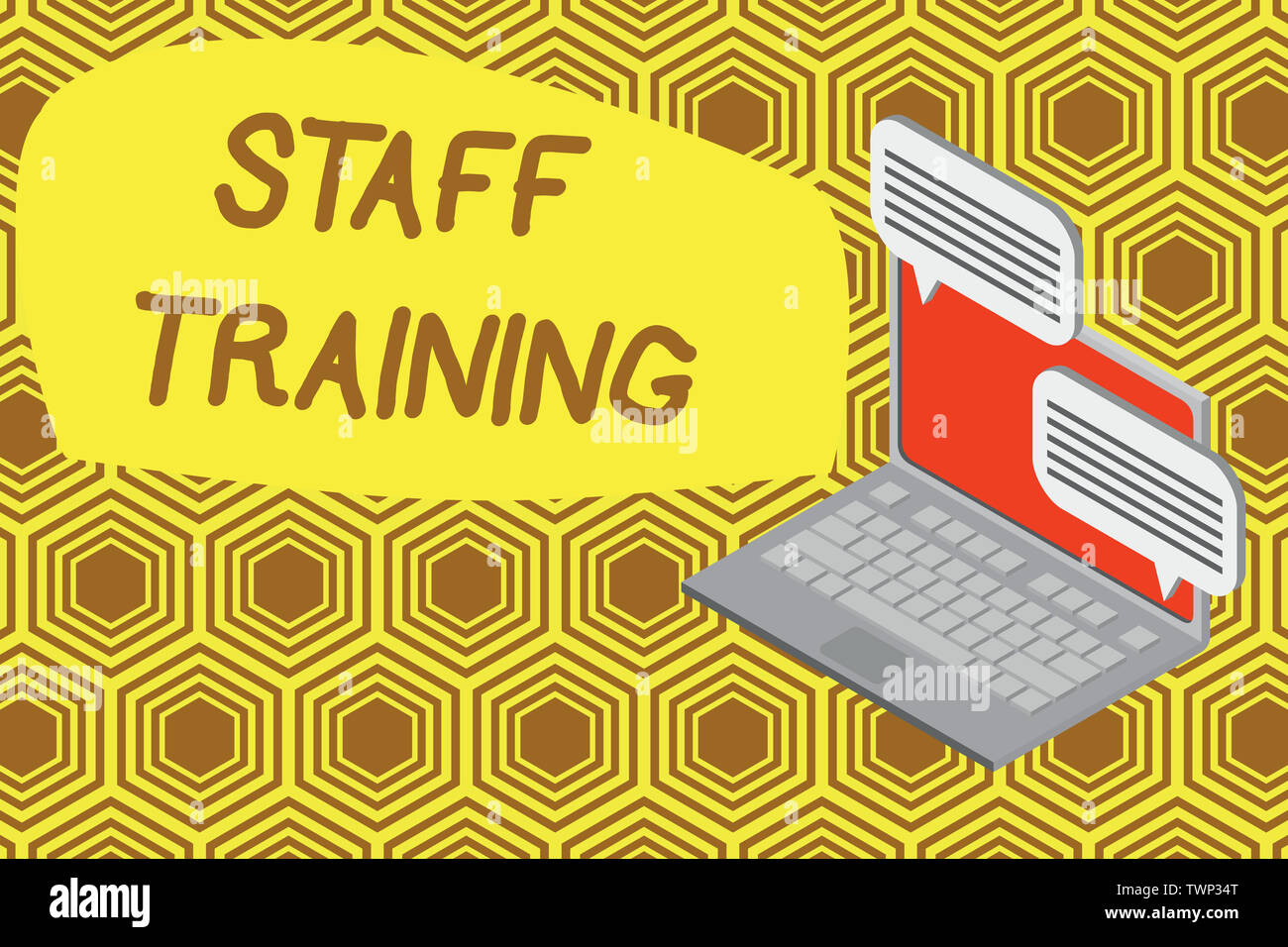 Writing note showing Staff Training. Business concept for program that ...