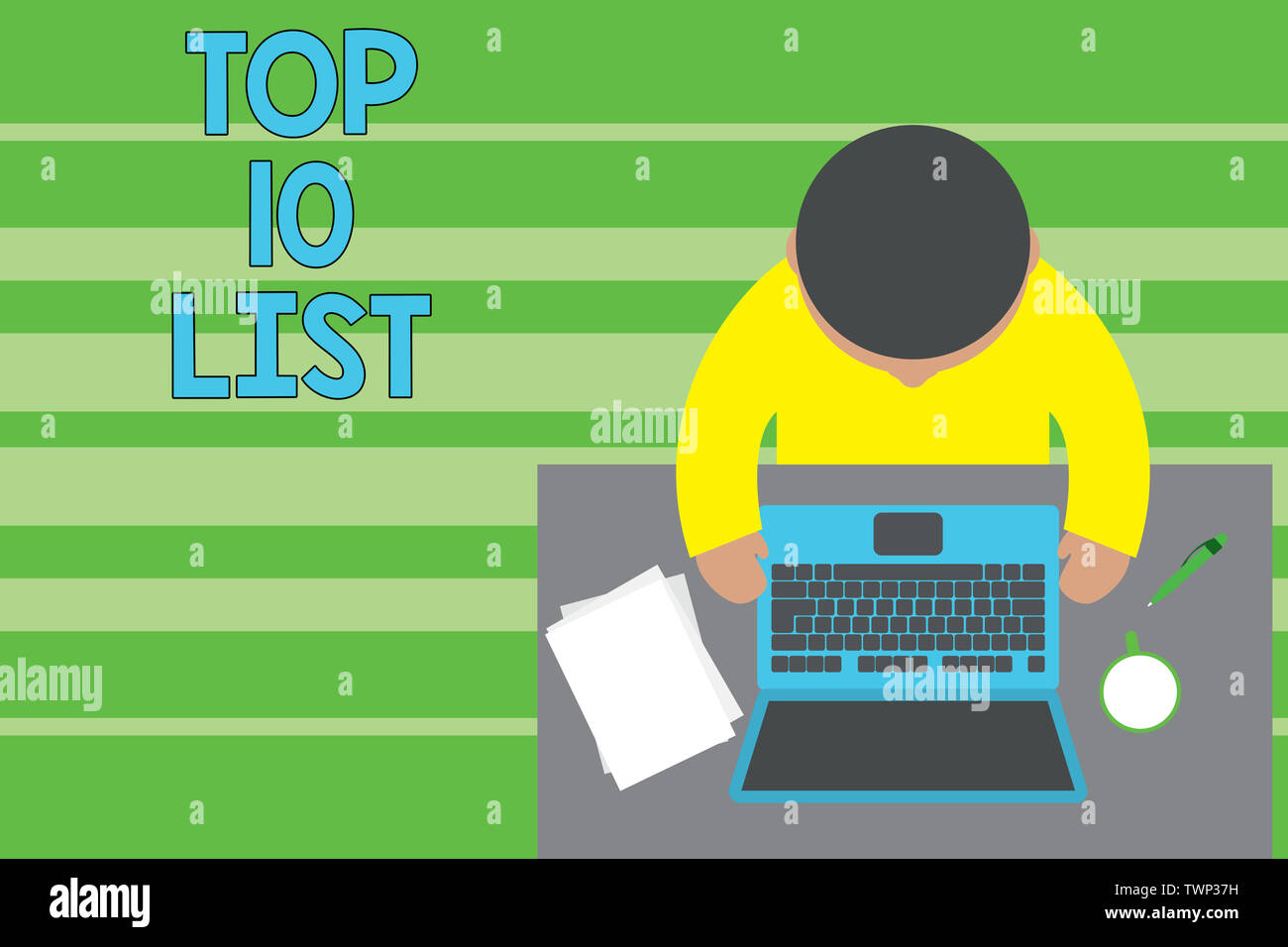 Conceptual hand writing showing Top 10 List. Concept meaning the ten ...