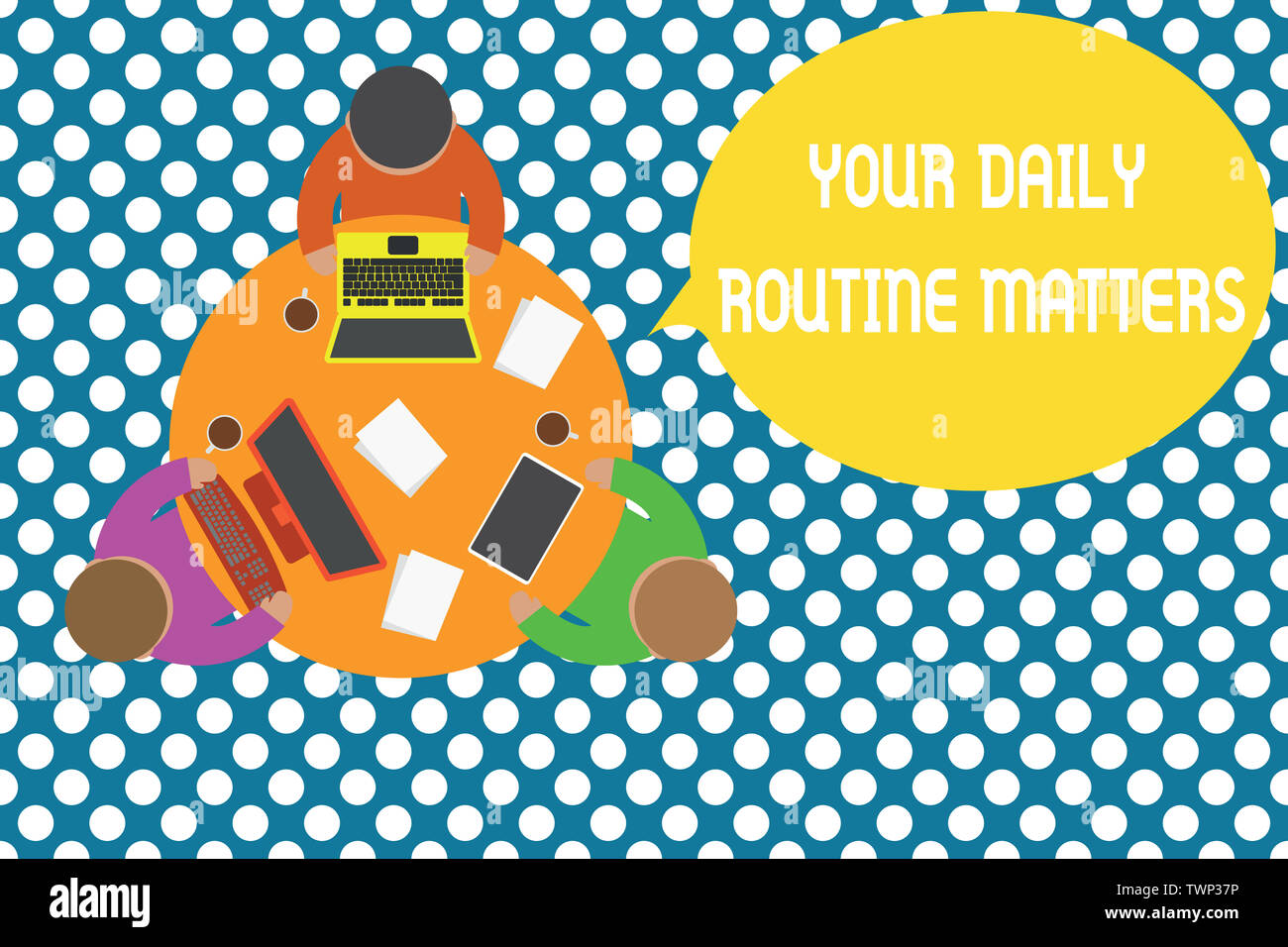 Conceptual hand writing showing Your Daily Routine Matters. Concept ...