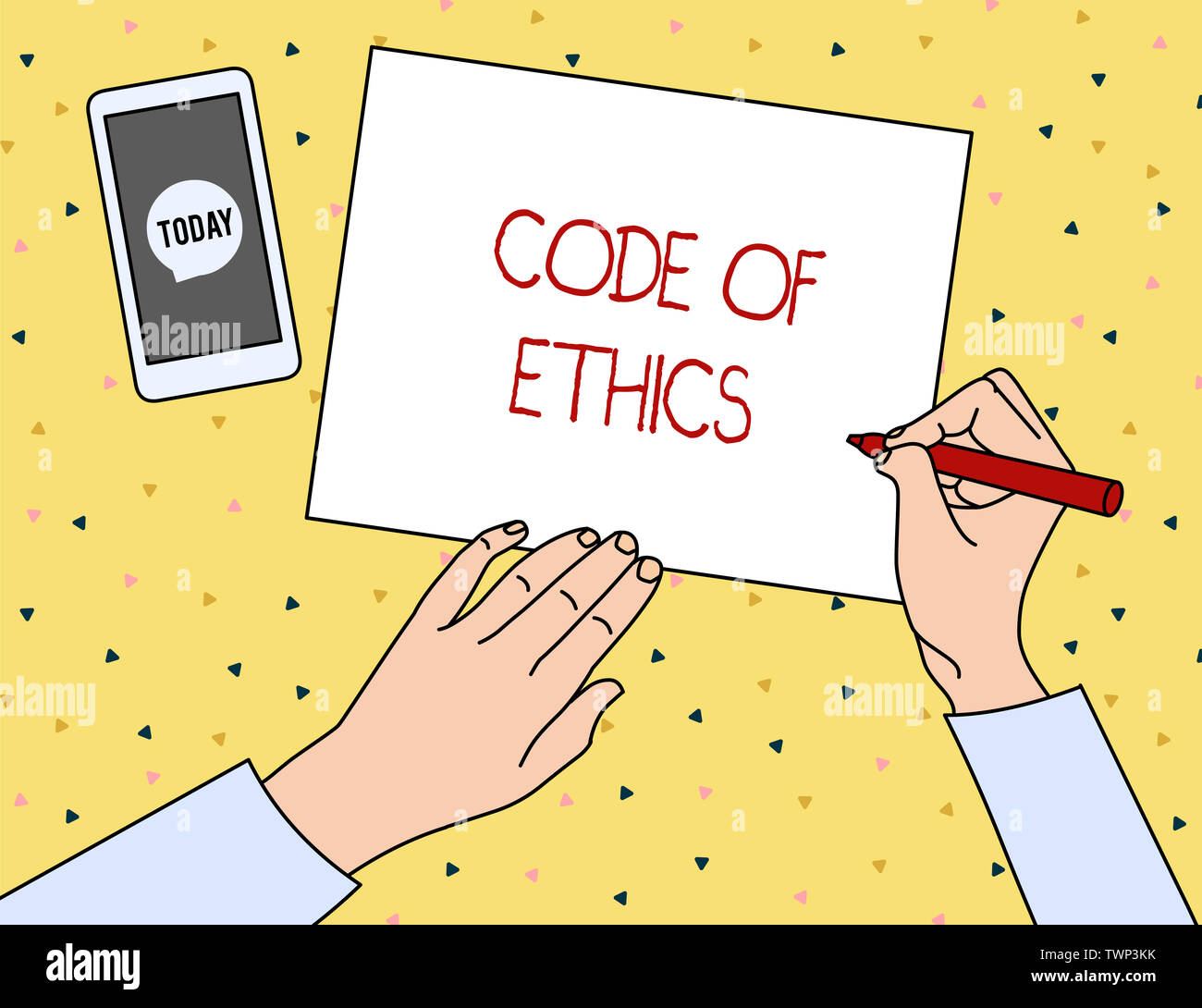 Conceptual Hand Writing Showing Code Of Ethics Concept Meaning Basic