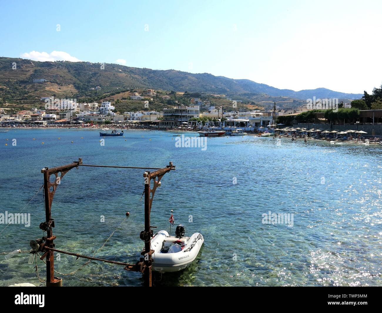 View of the bay of Agia Pelagia, Crete, Greece Stock Photo - Alamy