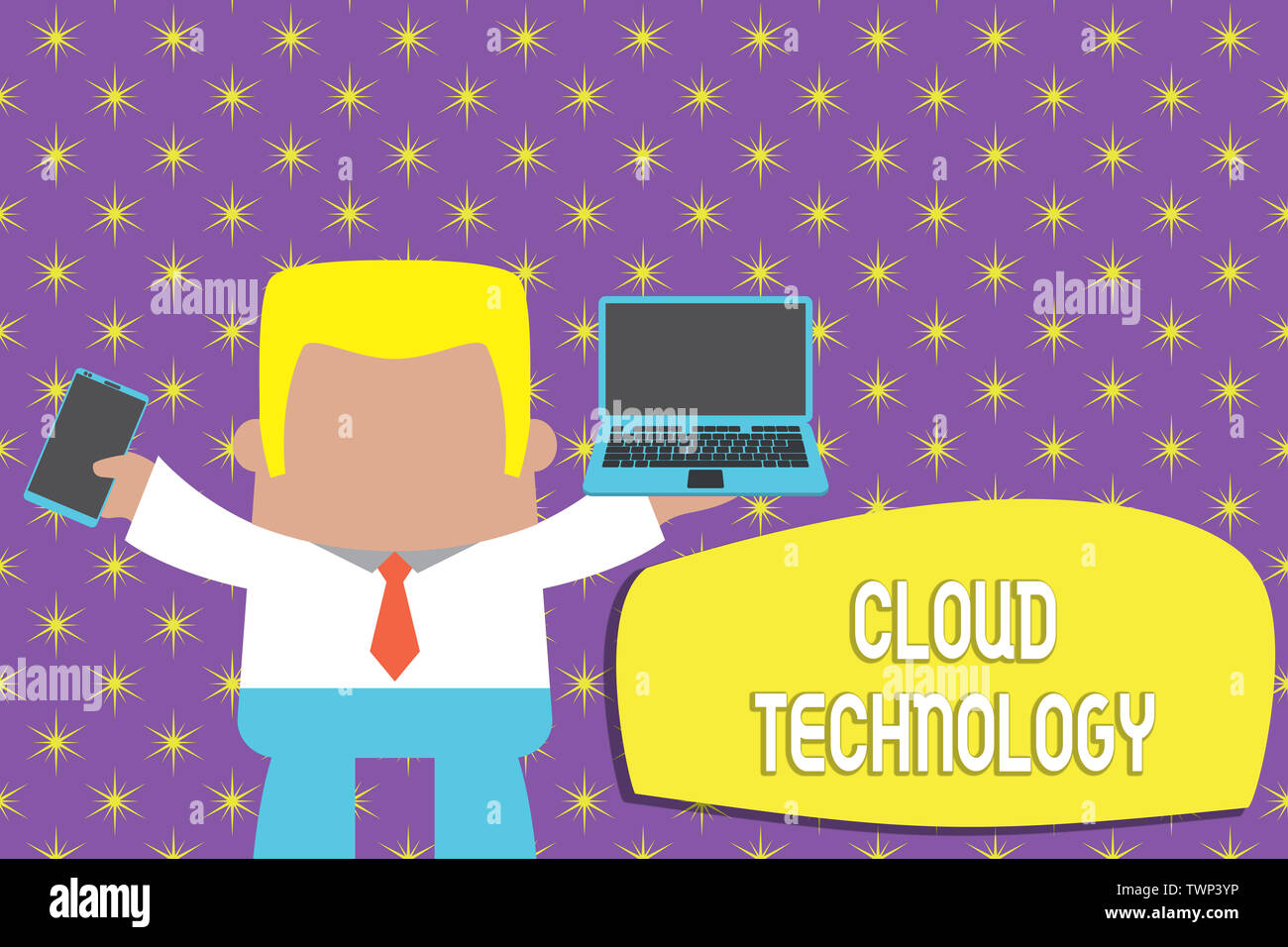 Conceptual hand writing showing Cloud Technology. Concept meaning storing and accessing data and ...
