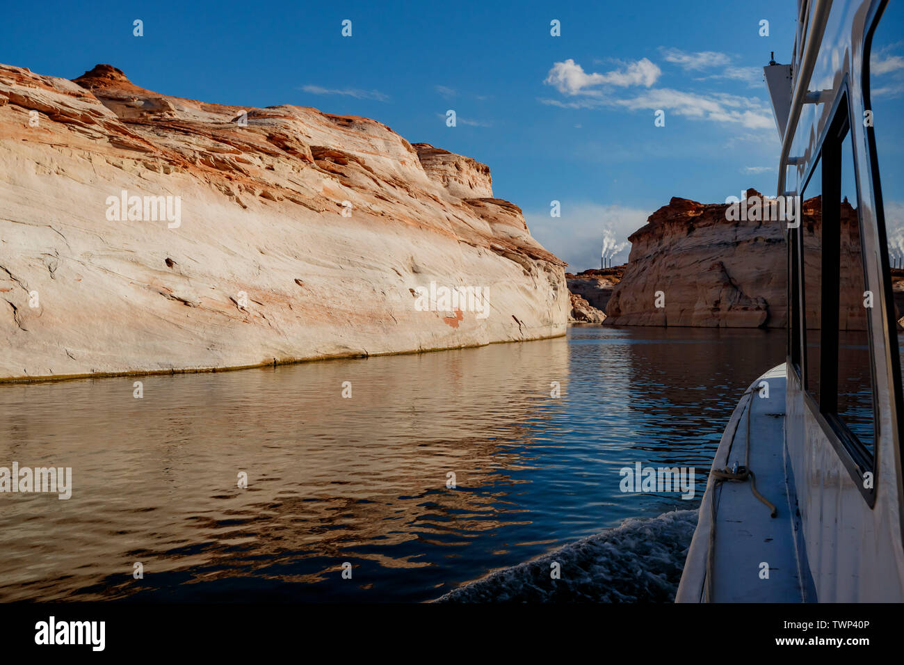 The famous Antelope Canyon from boat trip at Page, Arizona Stock Photo ...