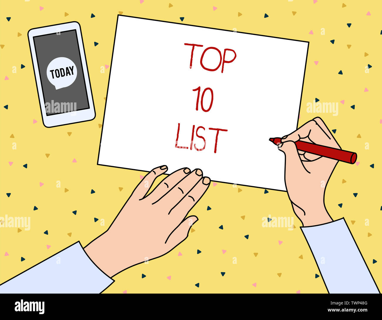 Conceptual hand writing showing Top 10 List. Concept meaning the ten ...