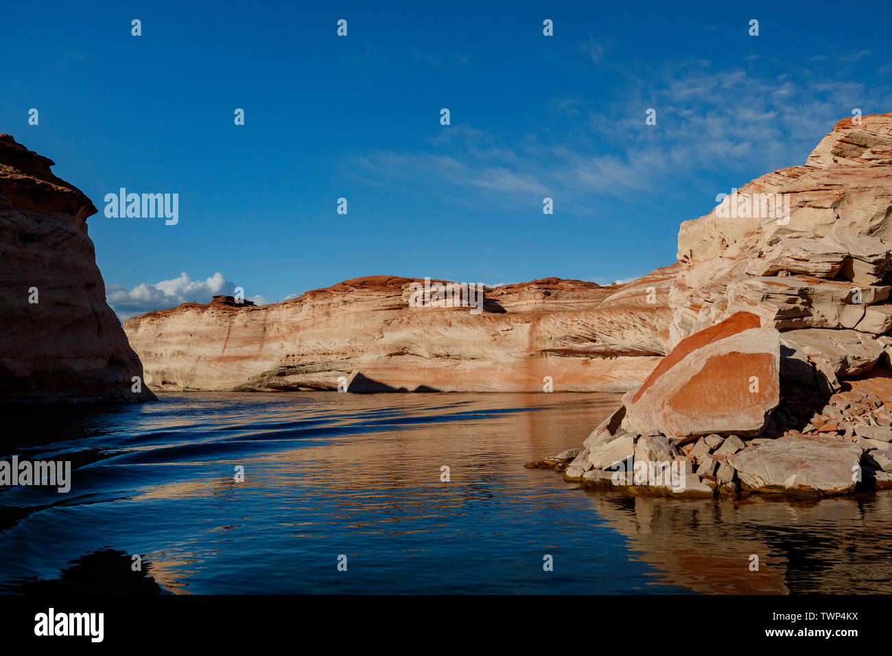 The famous Antelope Canyon from boat trip at Page, Arizona Stock Photo ...