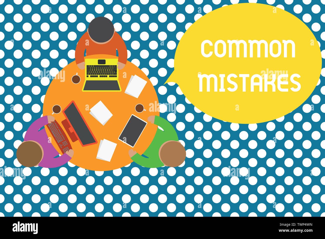 Conceptual Hand Writing Showing Common Mistakes Concept Meaning